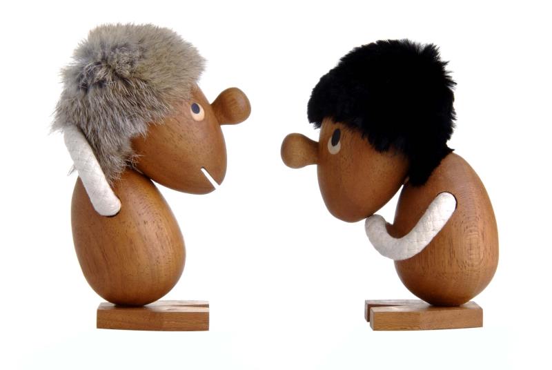 Figurine en bois "optimiste et pessimiste"